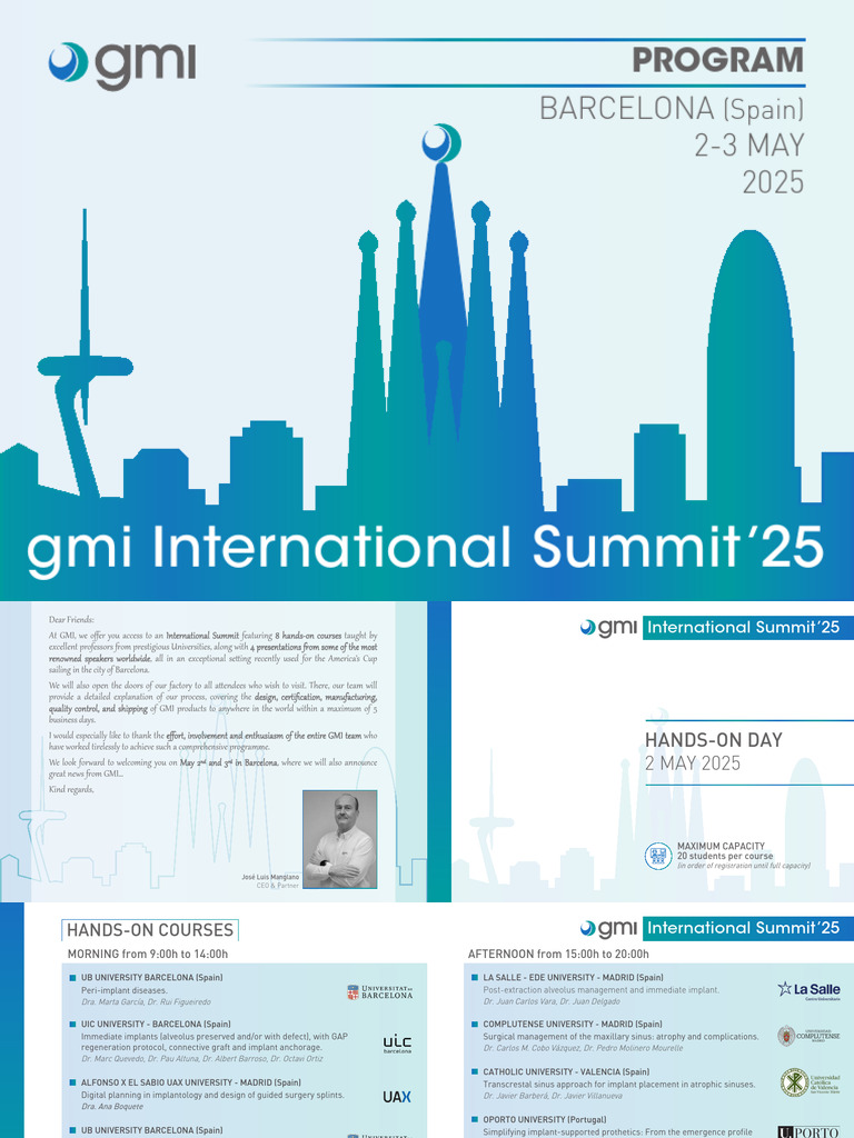 GMI International Summit 2025 Overview | PDF | Dentistry | Dental Implant