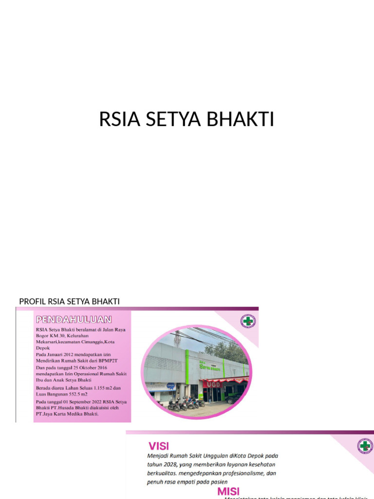 Lesson Learned RSIA SETYA BHAKTI | PDF