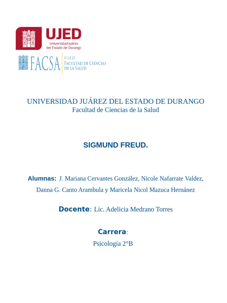 Copia de Adelicia Reporte 3sem | PDF | Mente inconsciente | Sigmund Freud