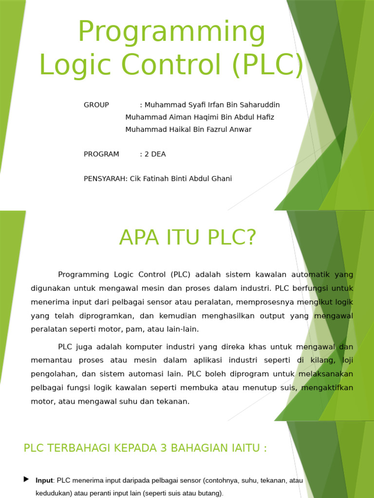 Programming Logic Control (PLC) | PDF
