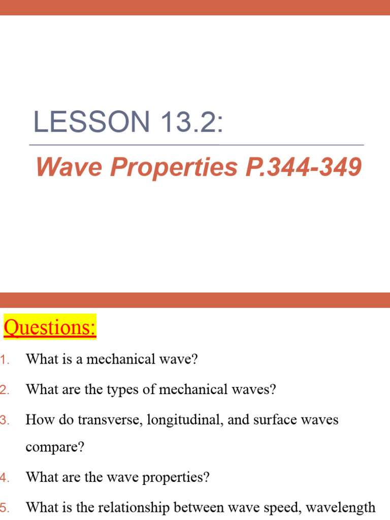 G9 - Module 13 Lesson 2 Wave Properties (24-25) | PDF | Waves | Frequency