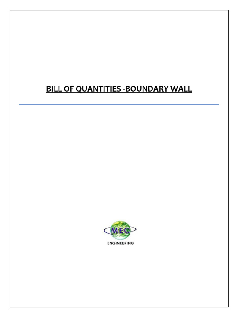 Boundary Wall With Retaining Wall - Final With Qty | PDF | Concrete ...