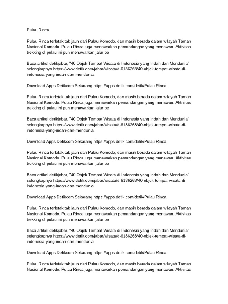 Rinca Pulau Rincas | PDF