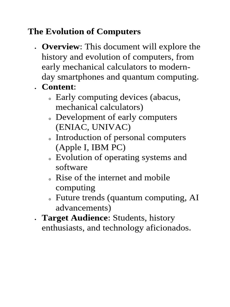 The Evolution of Computers | PDF