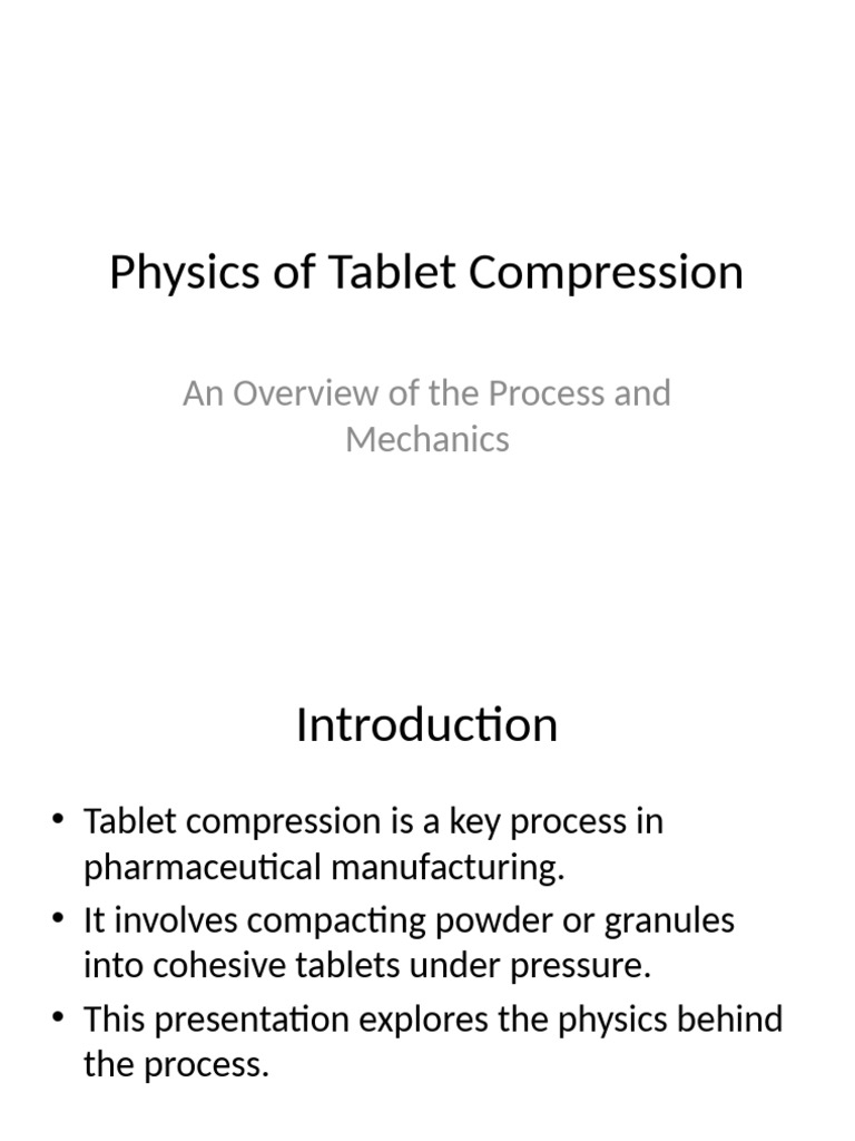 Physics of Tablet Compression | PDF