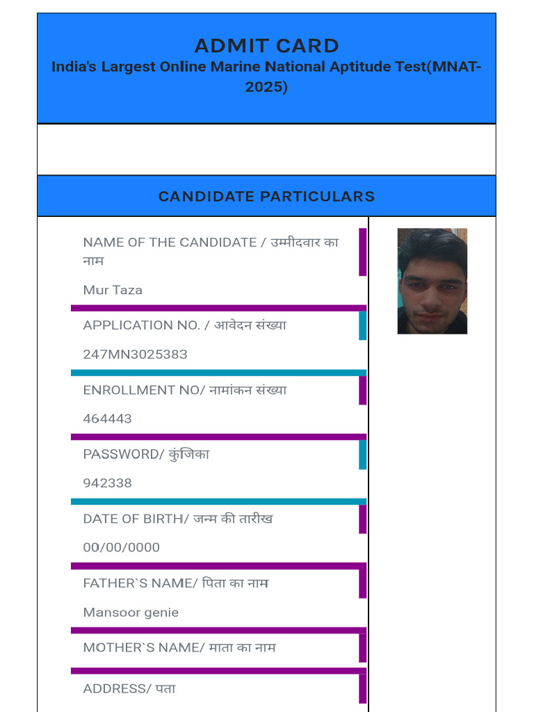 Admit Card | PDF