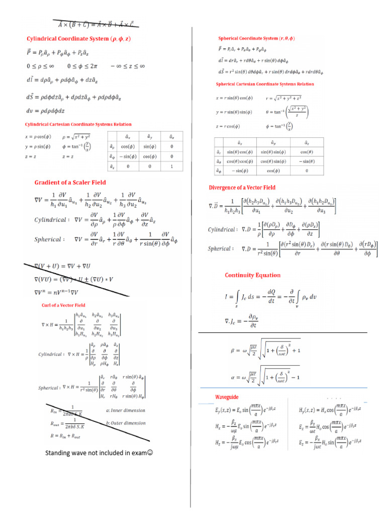 Given Formulas | PDF