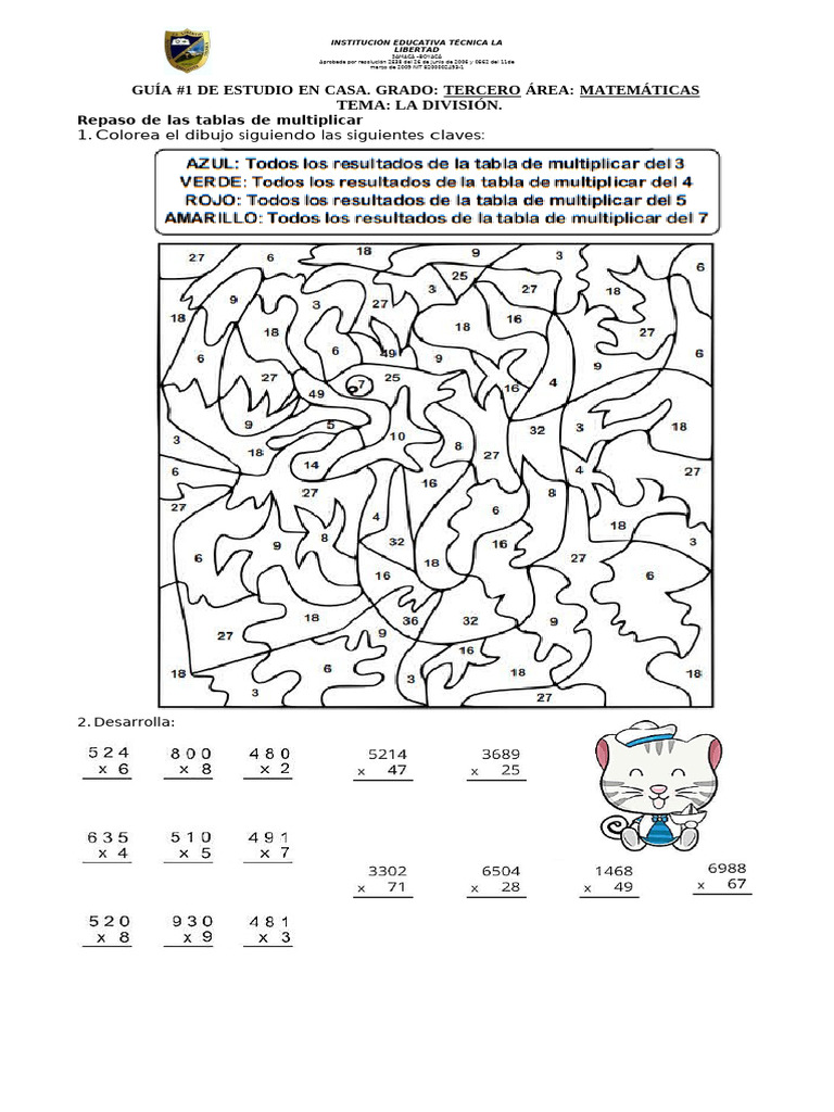 Guía de Matemáticas: La División para Tercero | PDF | División ...