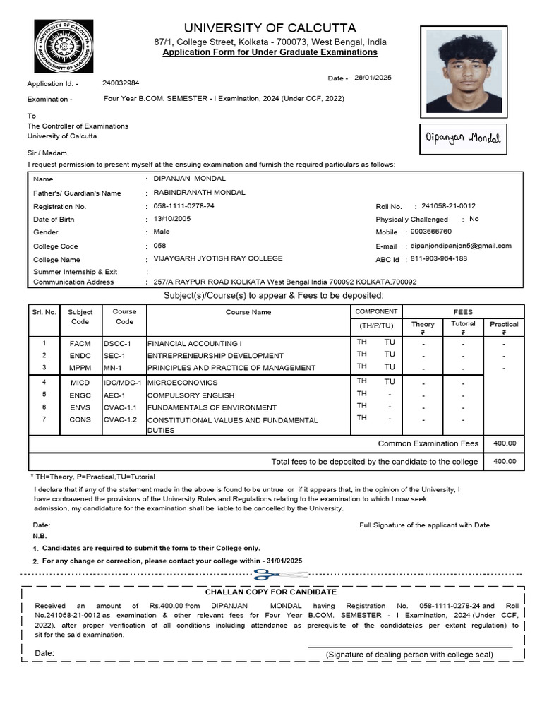 Enrolment - Form - 058 1111 0278 24 - 26 01 2025 - 09 41 | PDF ...