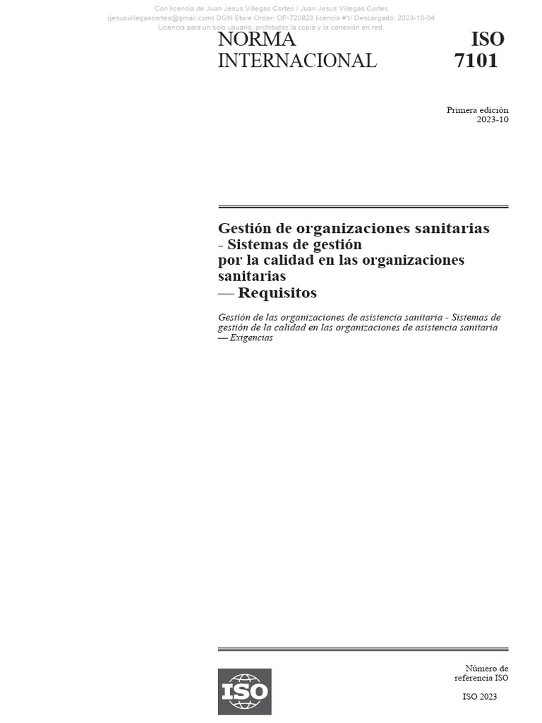 Iso 7101 2023 Consulta No Distribuir Es | PDF | Cuidado de la salud ...