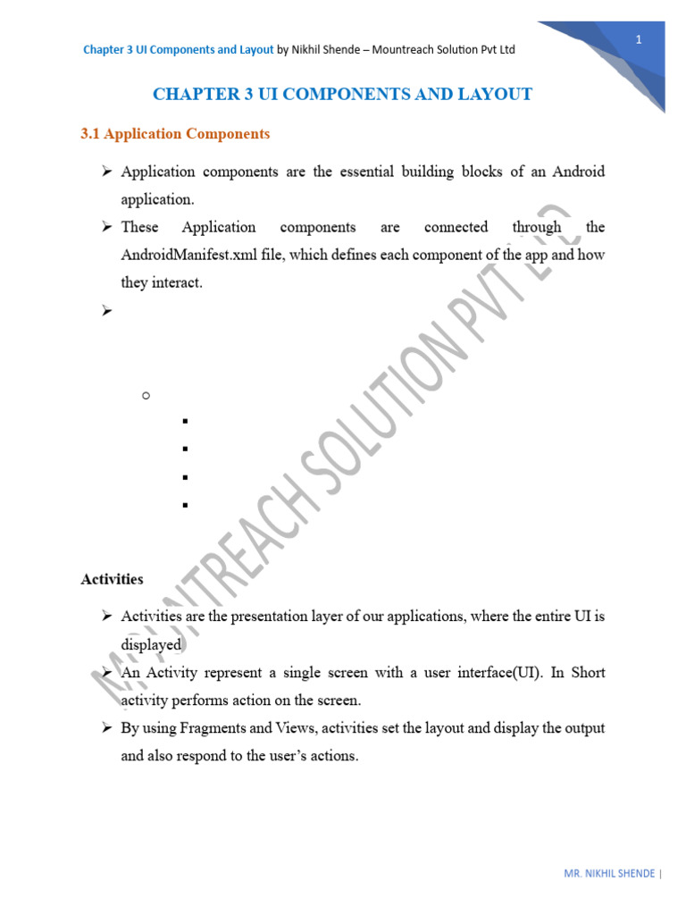 Chapter 3 - UI Components and Layouts-1 | PDF | Page Layout | User Interface