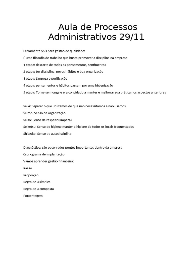 Aula de Processos Administrativos 2911 | PDF
