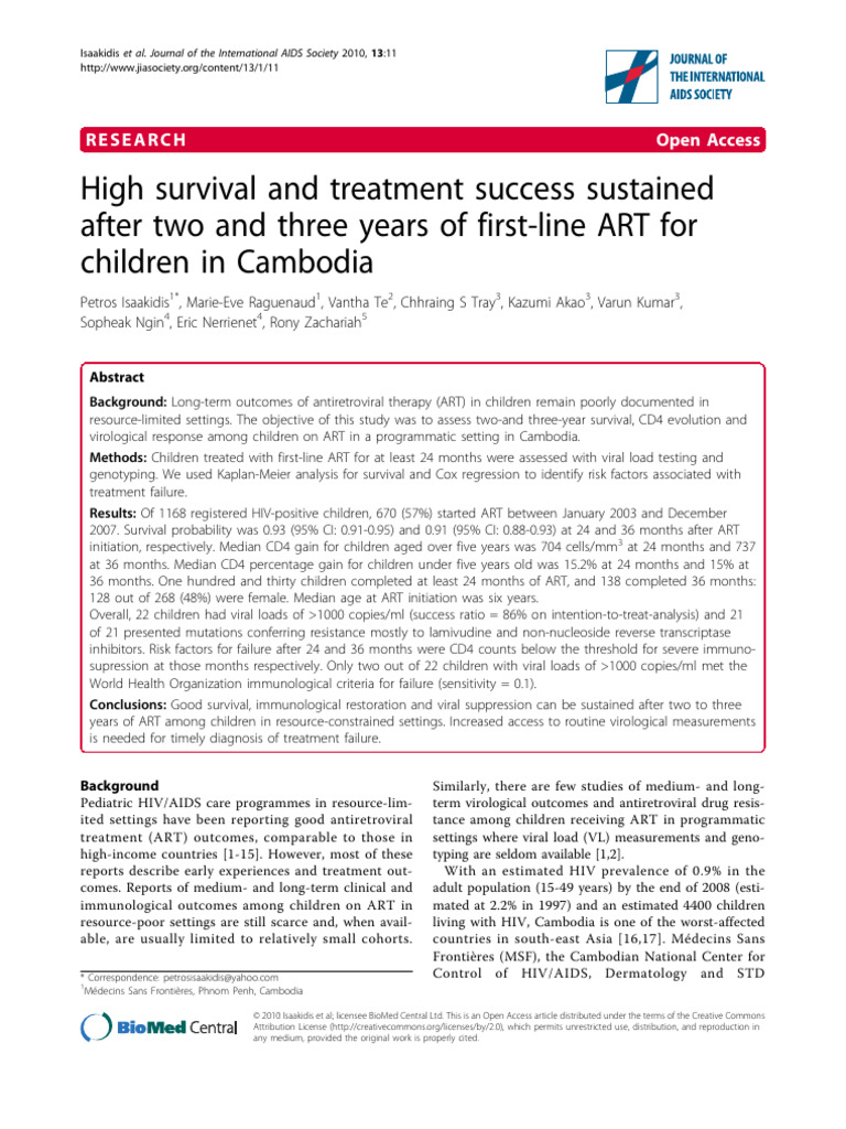 High Survival and Treatment Success Sustained | PDF | Management Of Hiv ...