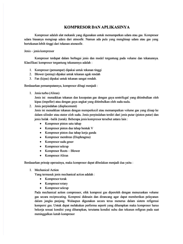 PDF Aplikasi Pompa Dan Kompresor Compress | PDF