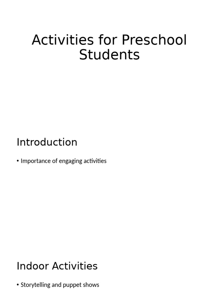 Preschool Activity Guide | PDF
