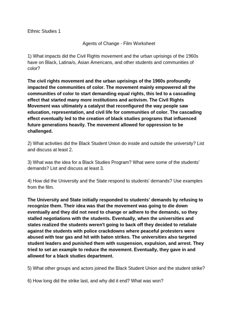 Impact of Civil Rights on Ethnic Studies | PDF | Strike Action | Social ...