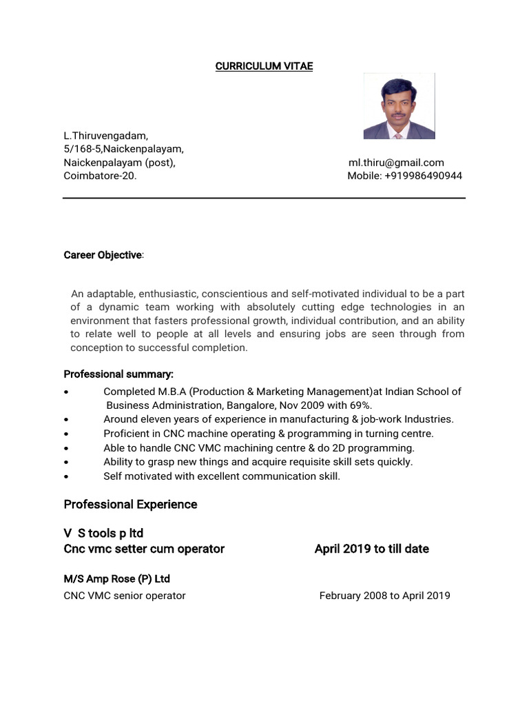 Thiru Resume | PDF