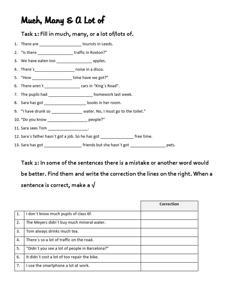 Much Many A Lot | PDF