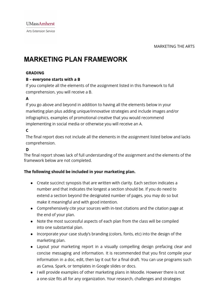 Marketing Plan Framework | PDF | Swot Analysis | Target Audience
