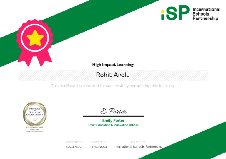 High Impact Learning Certificate | PDF