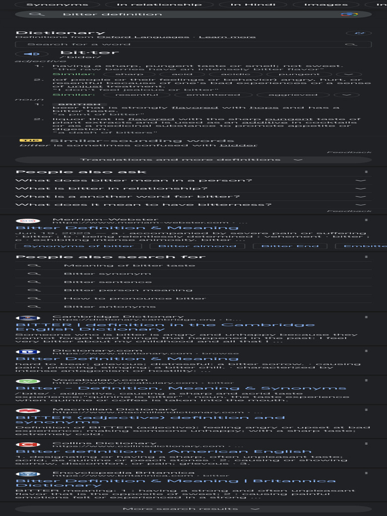 Bitter Definition - Google Search | PDF | Taste