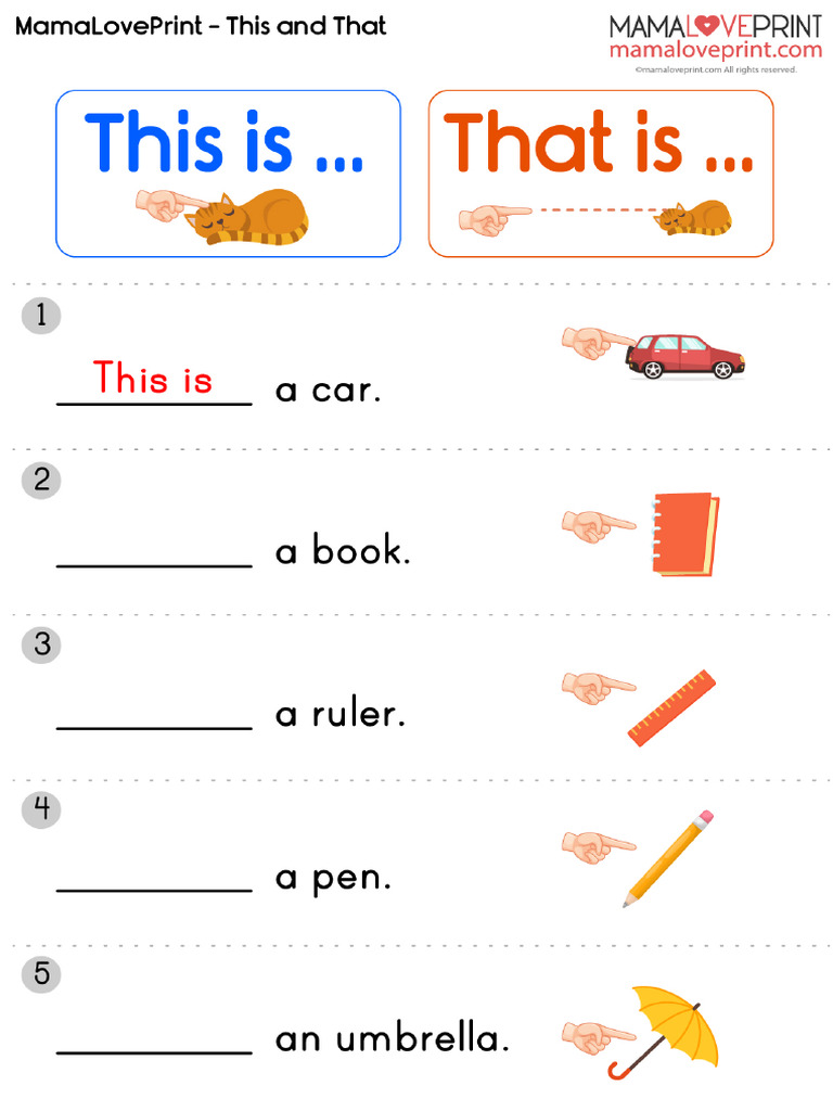 Mamaloveprint English Grammar This That Book1 | PDF