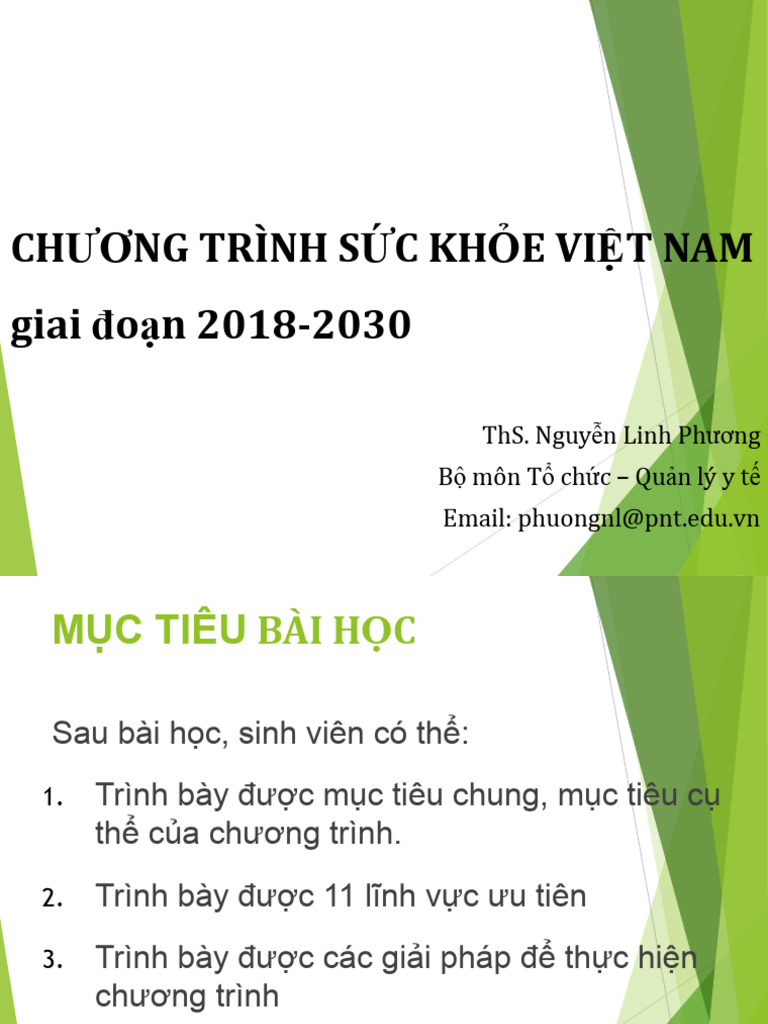 (Tham Khảo Y18) Chương Trình Sức Khỏe Việt Nam Giai Đoạn 2018-2030 | PDF