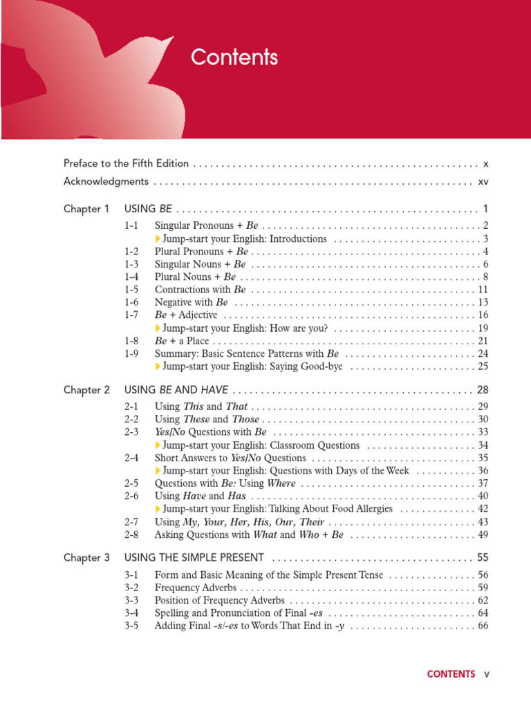 Azar-Hagen Basic English Grammar U2 - Contents | PDF | Plural | Pronoun