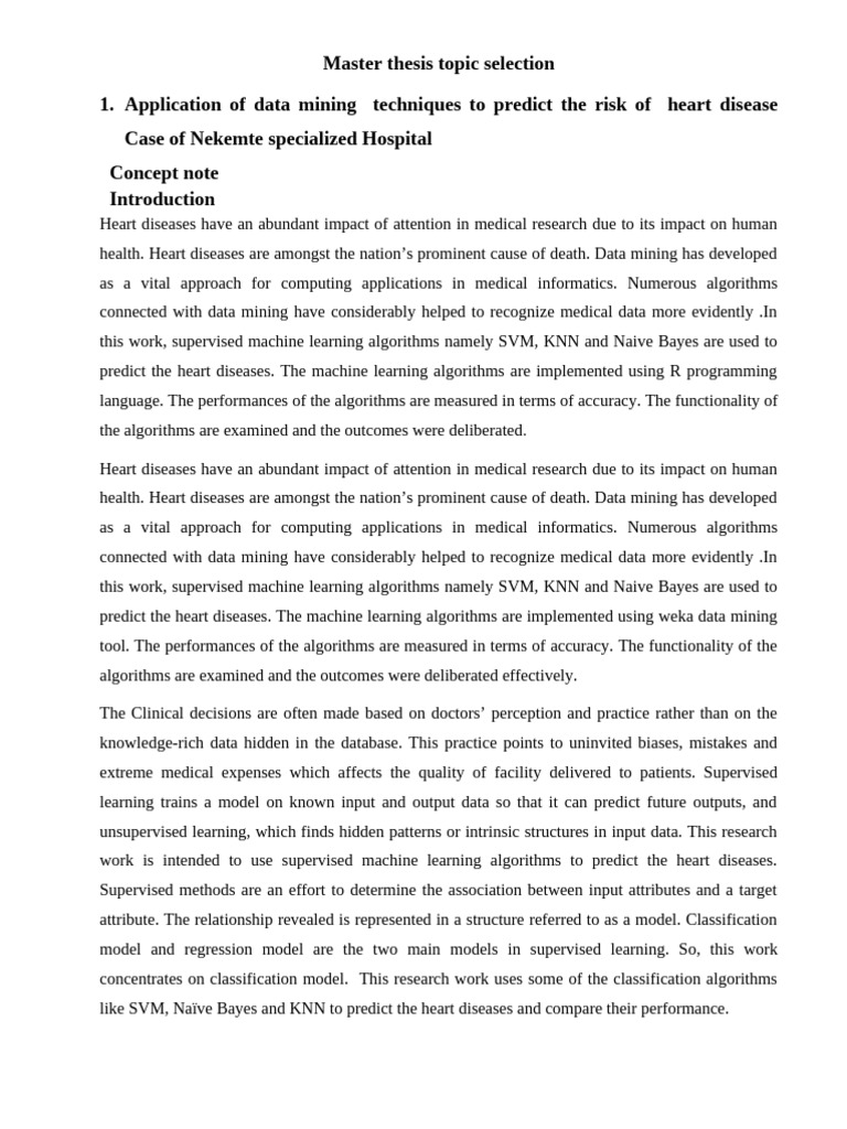 Master Thesis Topic Selection | PDF | Question | Machine Learning