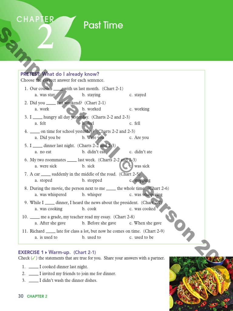 Azar-Hagen Fundamentals of English Grammar U2 - Student Book | PDF | Meal | Linguistics