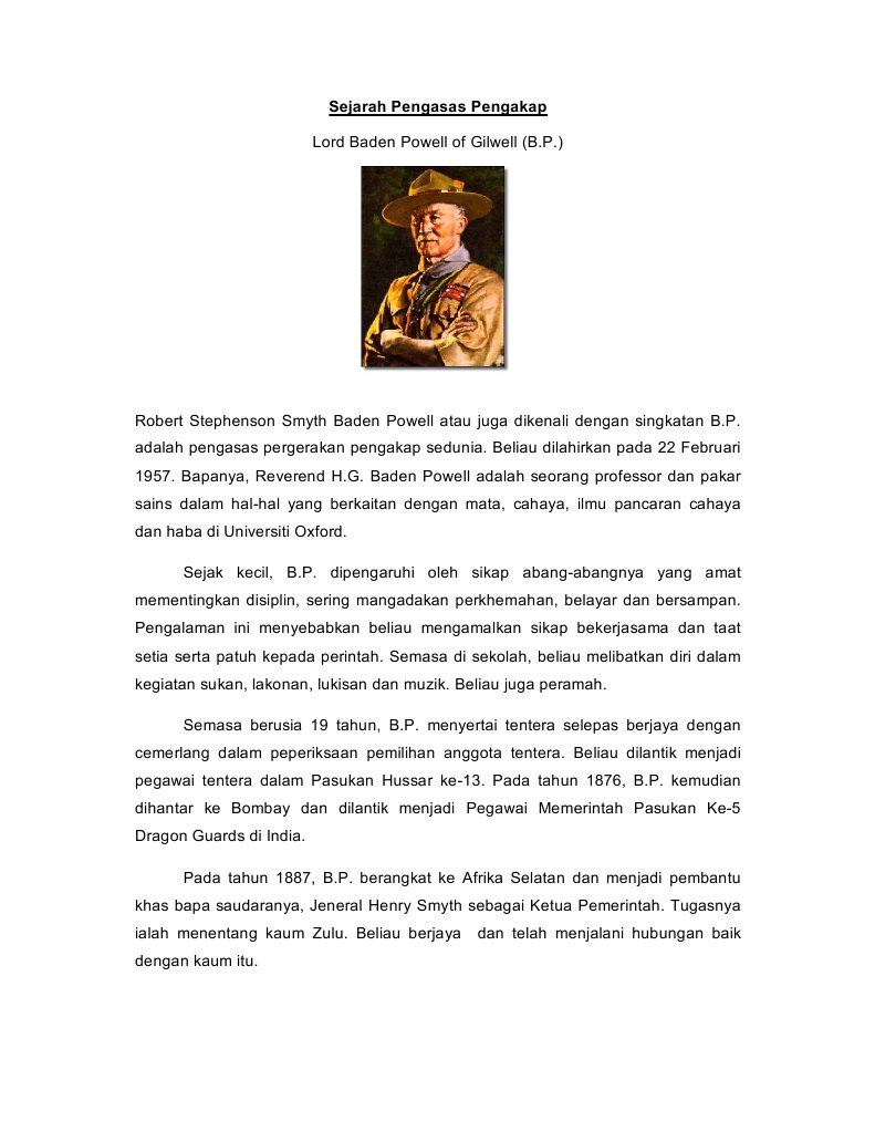 Sejarah Pengasas Pengakap | PDF