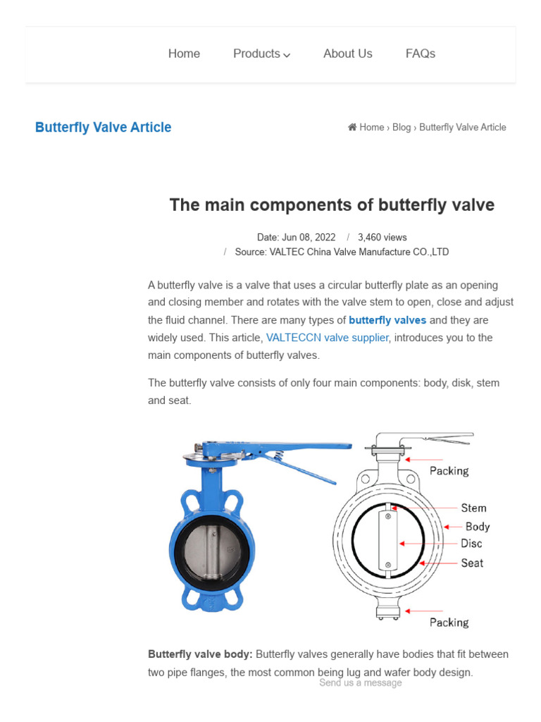 The main components of butterfly valve _ VALTECCN | PDF | Valve | Hydraulics