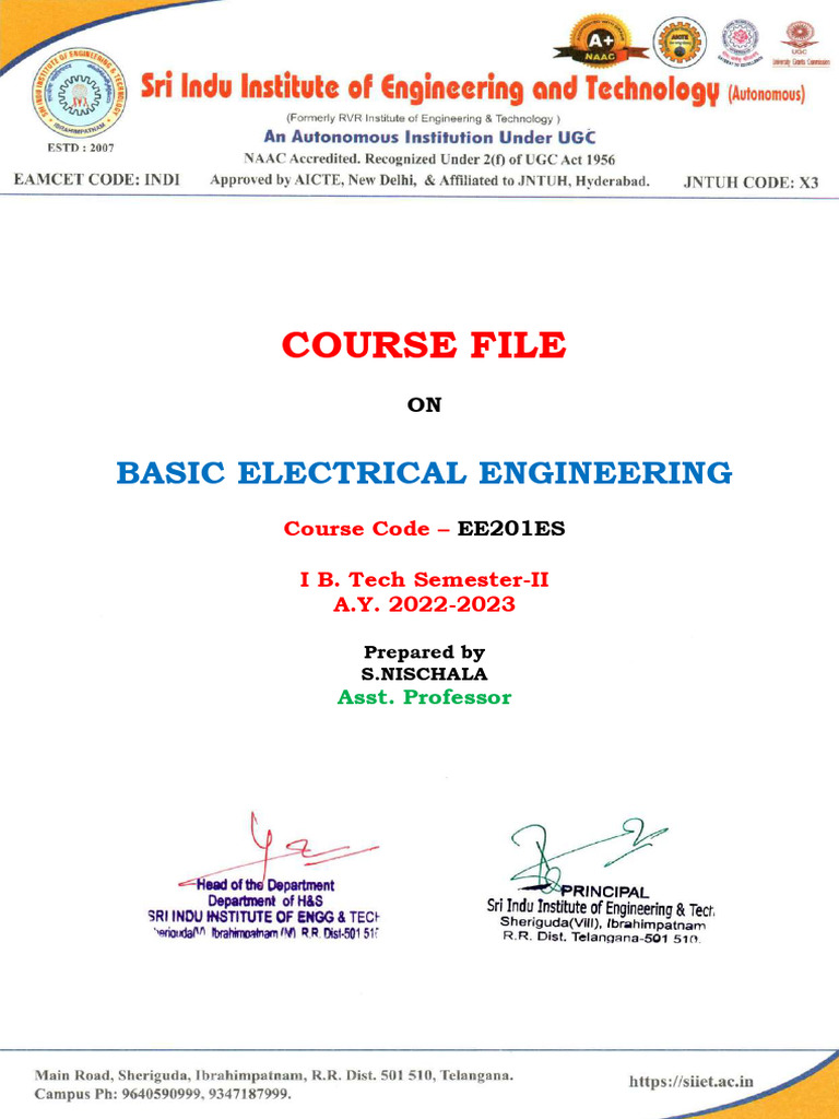 Basic Electrical Engineering | PDF | Electrical Impedance | Electric Motor