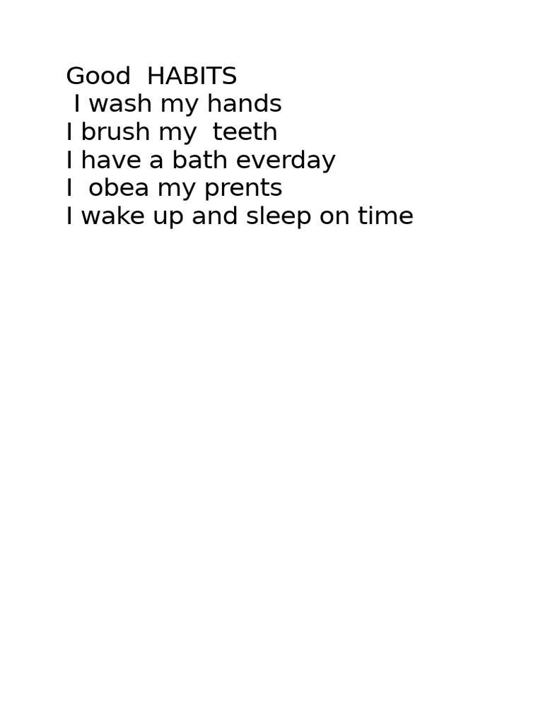 Good Habits | PDF