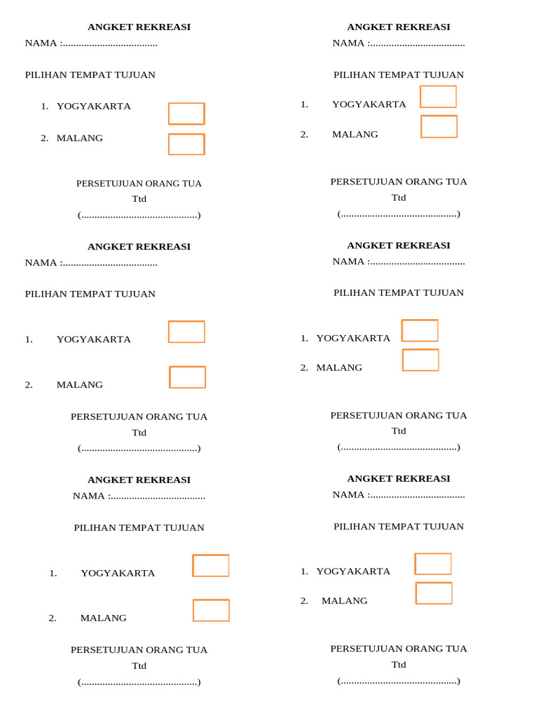Angket Rekreasi | PDF