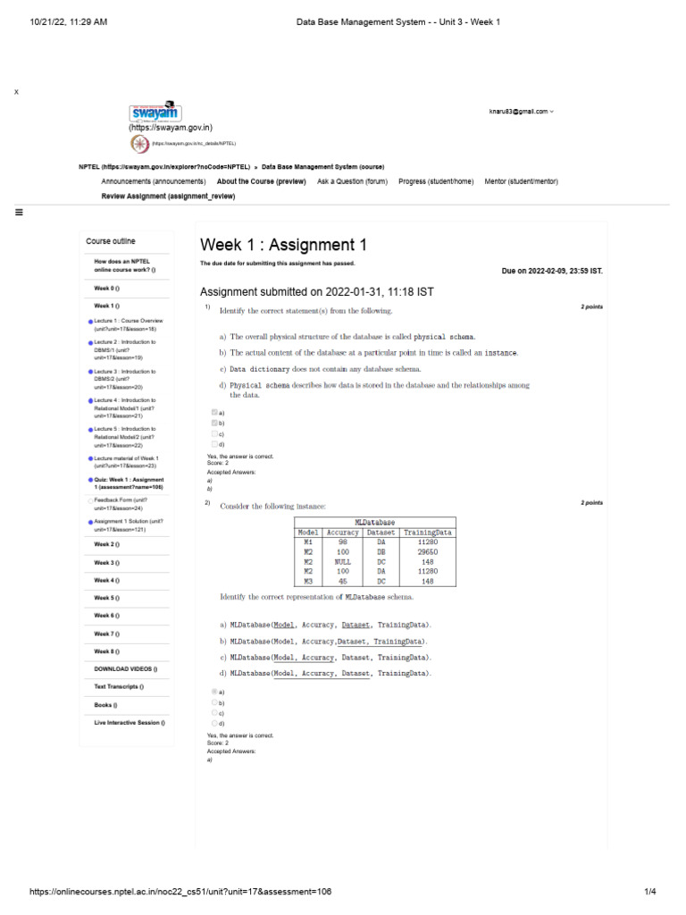 Data Base Management System - - Unit 3 - Week 1 | PDF | Databases