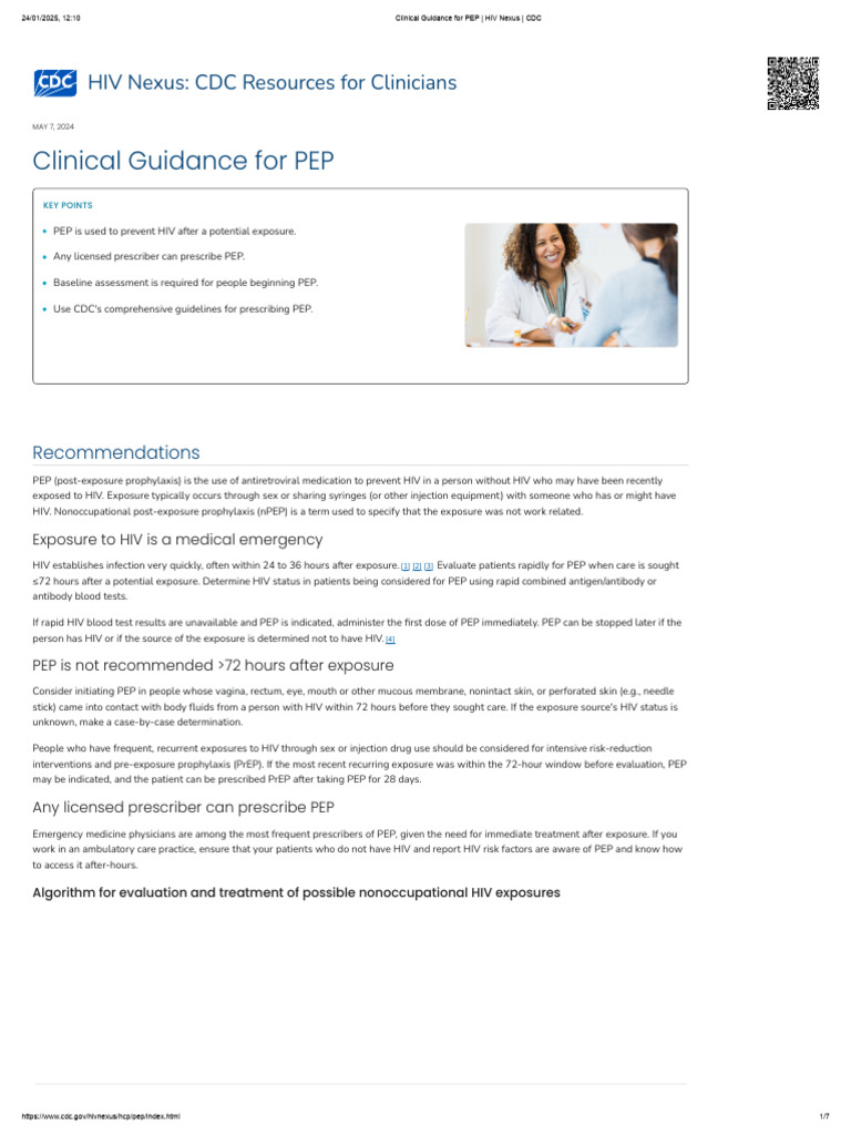Clinical Guidance for PEP Administration | PDF | Management Of Hiv/Aids ...