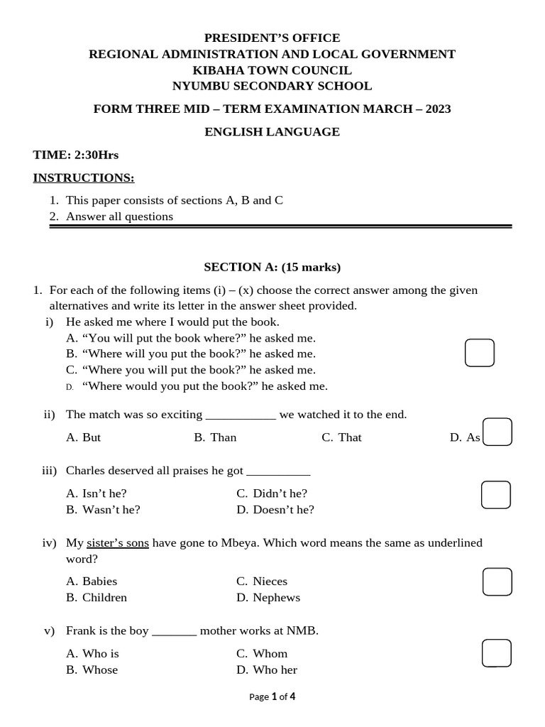 english form three | PDF | Linguistics | Languages