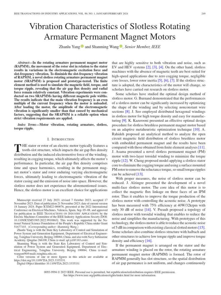 Slotless Motor Vibration Analysis | PDF | Electric Motor | Electric ...
