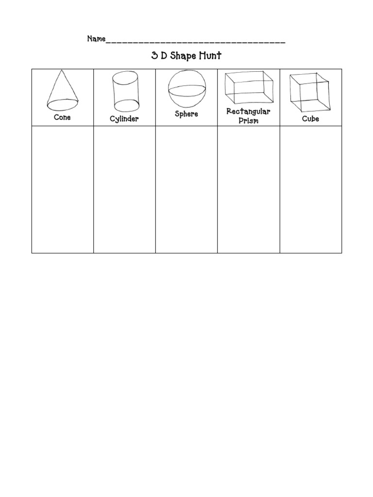 3 D Shape Hunt | PDF