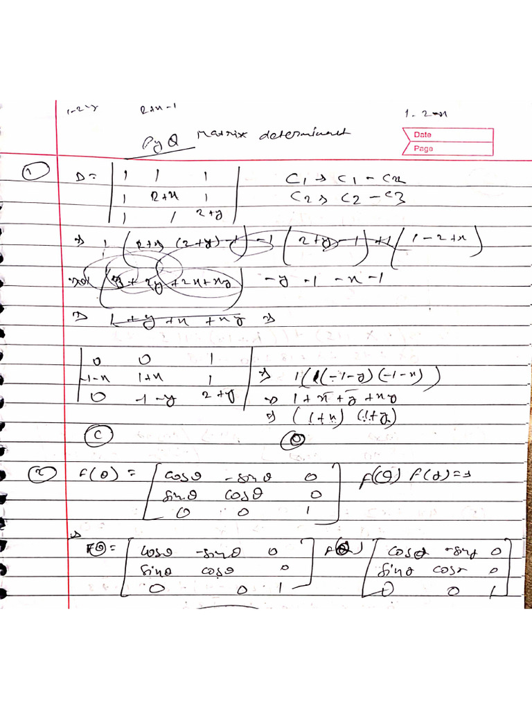 PYQ Matrix Determinant aspire | PDF