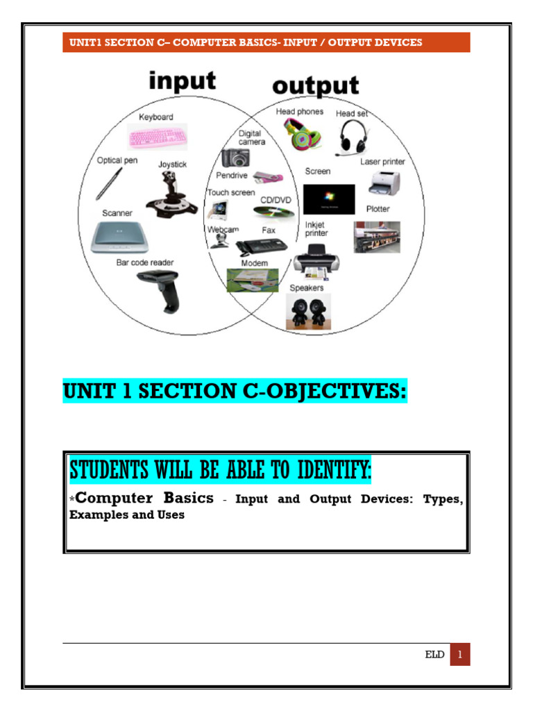 Computer Unit 1 Section C Students | PDF | Computer Keyboard | Optical Character Recognition