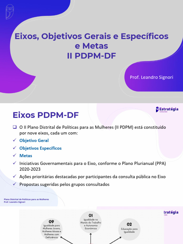 II PDPM-DF: Eixos e Metas para Mulheres | PDF | Igualdade de gênero ...
