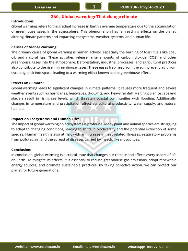 Global Warming: Causes and Effects | PDF