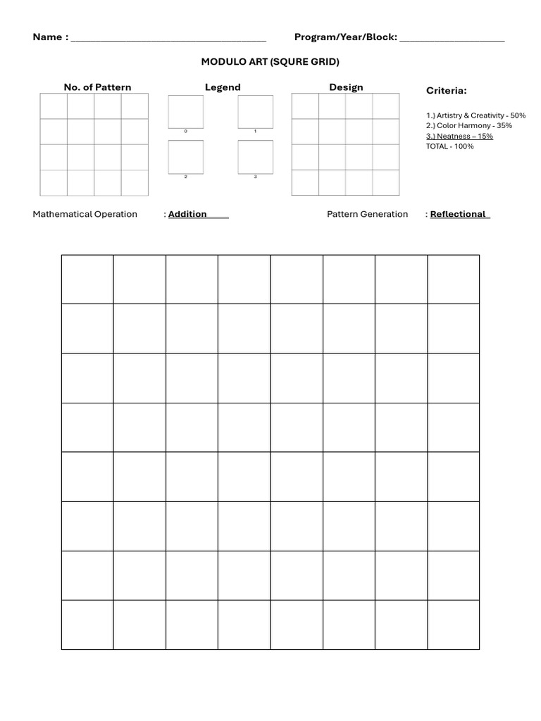Modulo Square Grid | PDF