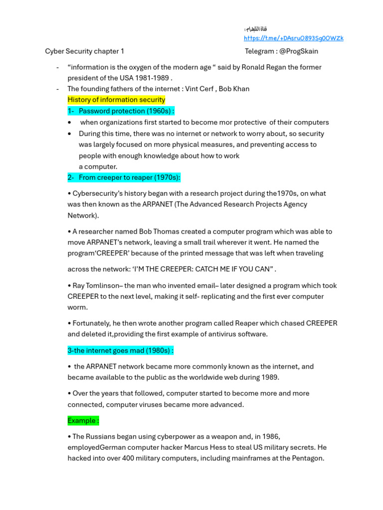 Info Security Chapter 1 Cys Pdf Security Computer Security