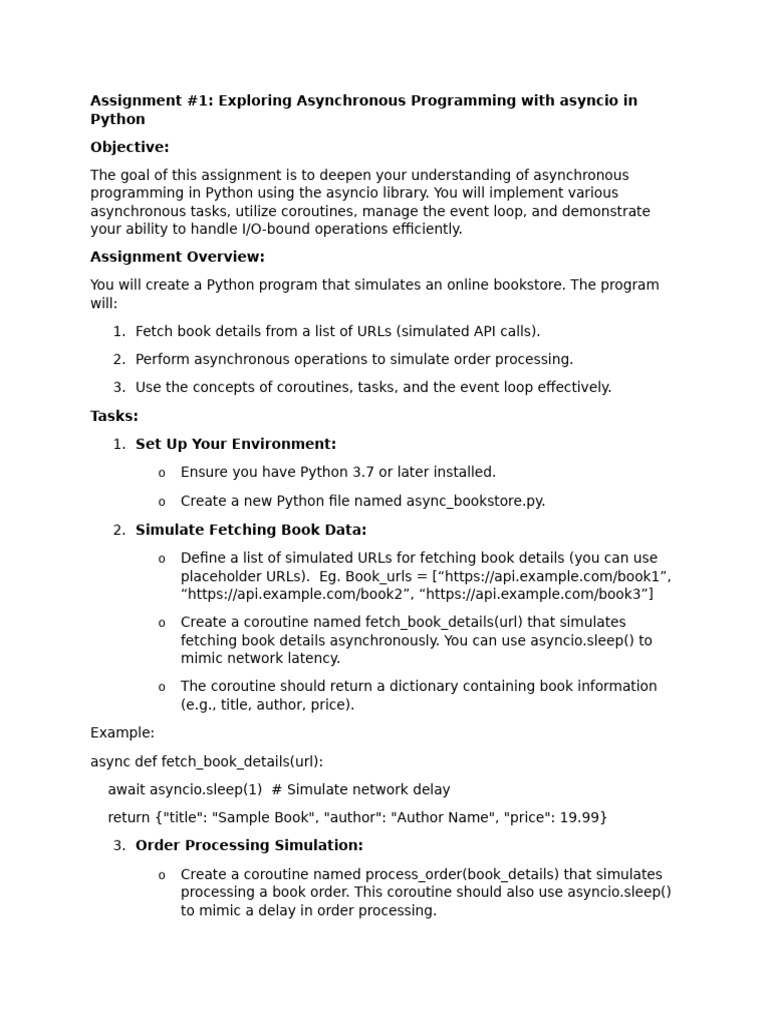 Assignment 1 asyncoi | PDF | Control Flow | Software Development