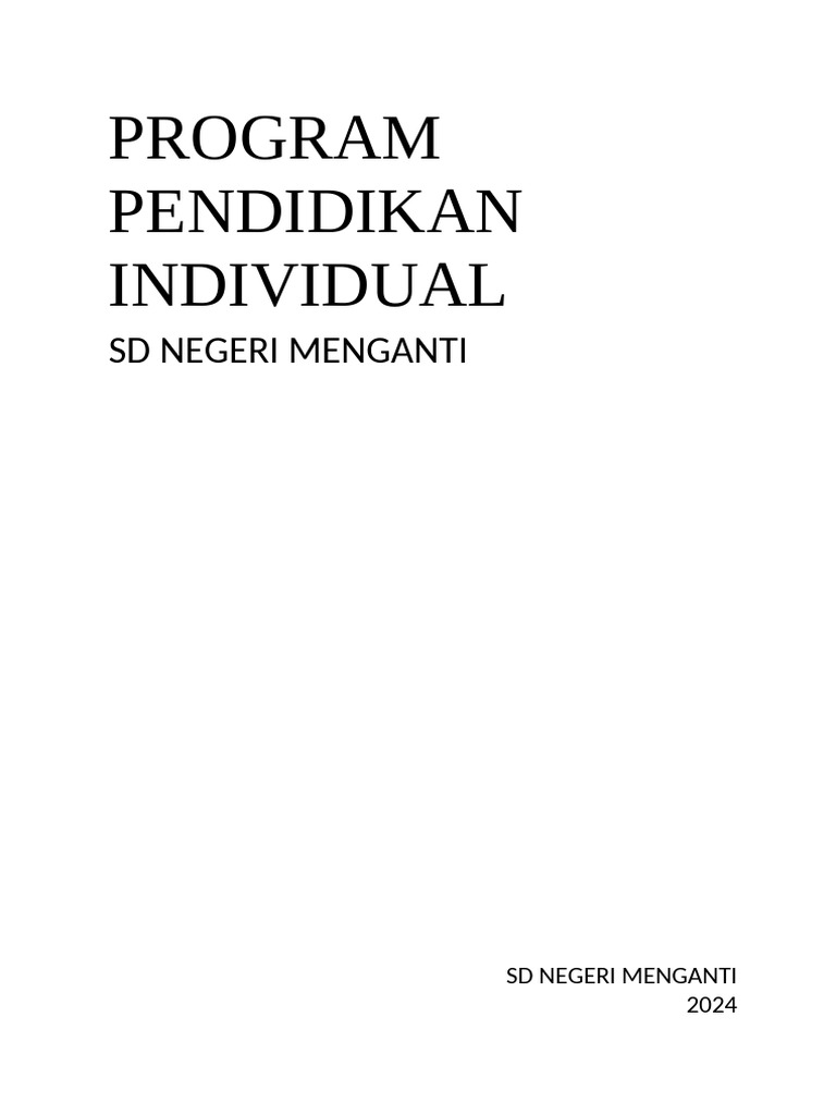 Program Pendidikan Individual | PDF