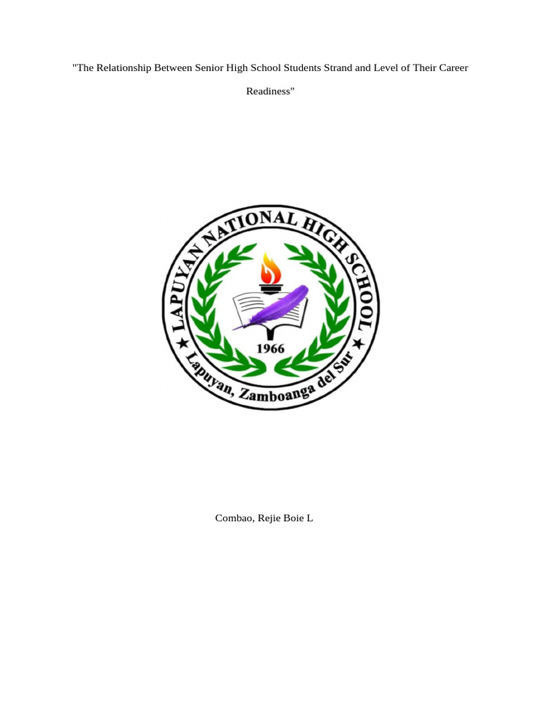 Senior High Strands and Career Readiness | PDF | Methodology | Statistics