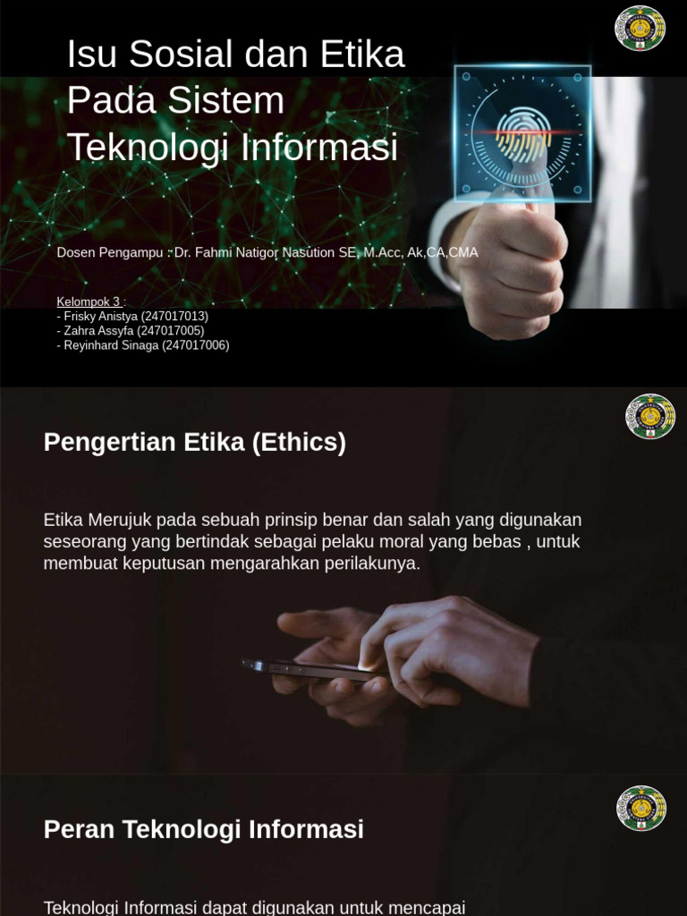 ISSUES SOCIAL ETHICAL TECHNOLOGY DIGITALIZATION Kel 3 | PDF
